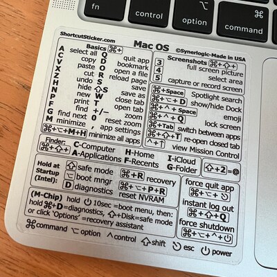 Excel for Mac Cheat Sheet Reference Guide Shortcut Sticker Black Vinyl ...