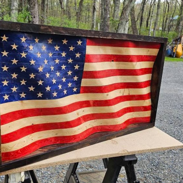 DIY Waving Wood American Flag - Digital Build Plans / Woodworking / How ...