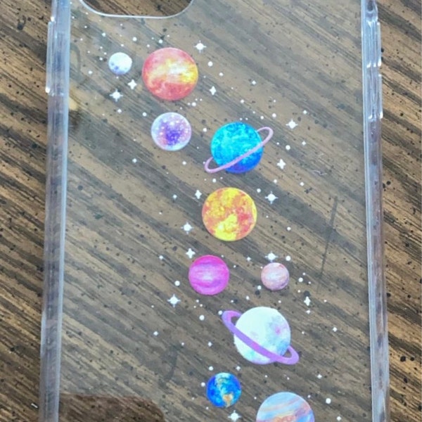 Galaxy Planets Phone Case Space Cover for iPhone 17 16e 15 14 13 Pro ...