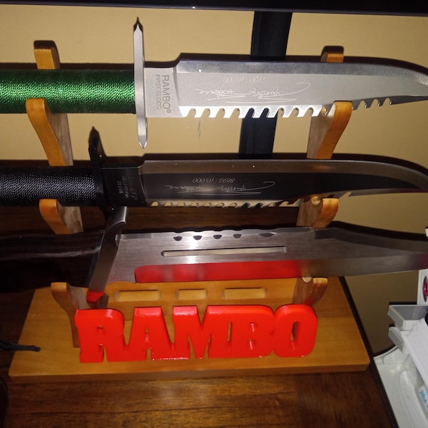 Rambo 3D Movie Logo Sign Display - Wall Desk Shelf Art 8" X 2" X 3/8 ...