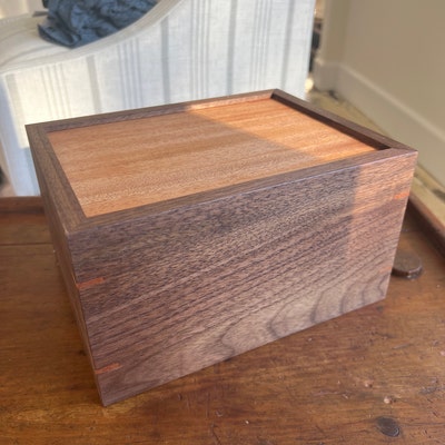 Wood Box / Wooden Box With Lid / Hand Crafted / Keepsake Box / Walnut ...