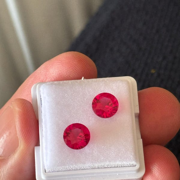 Genuine Flaming Ruby Acute Triangle Cut Loose Gemstone Red Corundum Lab ...