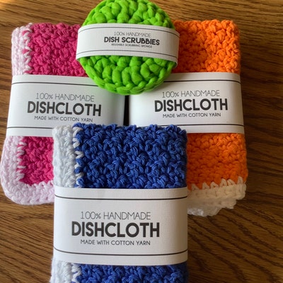 Dishcloth Printable Tag Set, Dish Scrubbies Wrap, Printable Gift Tags ...