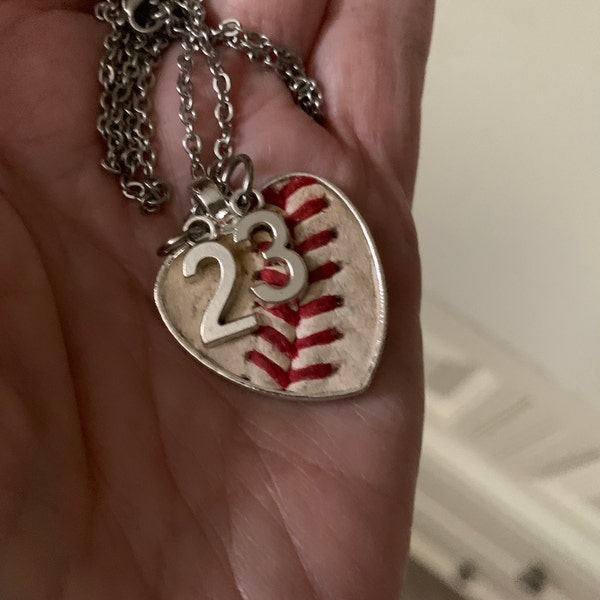 Authentic Baseball Necklace With Seams - Real Baseball Jewelry - Silver ...