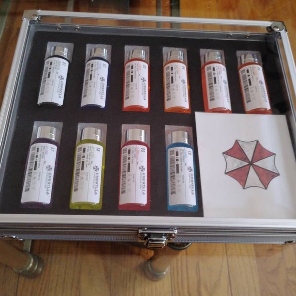 Biohazard Briefcase, Resident Evil Collectable Vials, Umbrella Prop ...