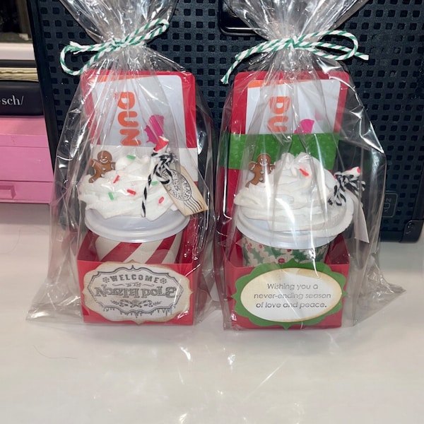 Christmas Gift Card Holder With Mini Coffee Cup, Coffee Gift Card ...