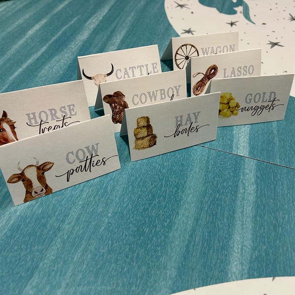 Cowboy Party Printable Food Labels Western Theme Treat Table Ideas My ...