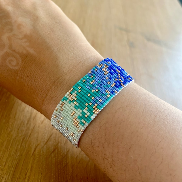 Ombre Loom Bead Pattern, Miyuki Bracelet Pattern, Brick Stitch Pattern ...