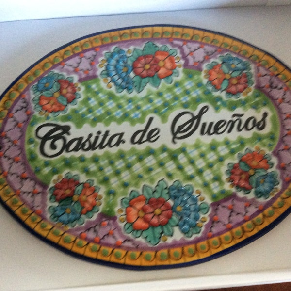 Personalized Talavera Tile Sign, Authentic Mexican Decor, Housewarming ...
