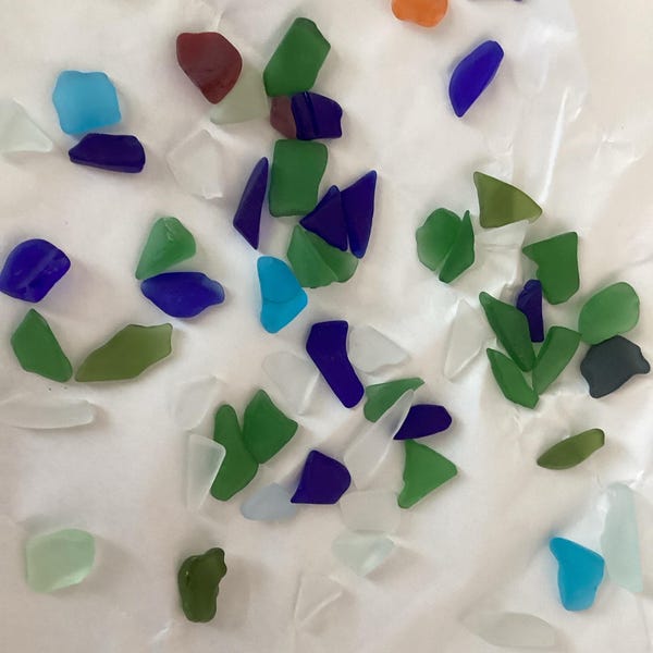 Small Sea Glass Beach Glass Frosty Tumbled Beach Glass Great for Stain ...