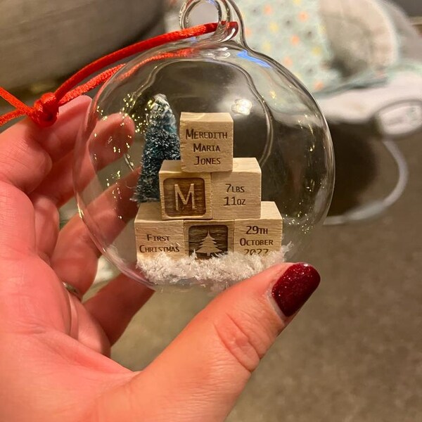 Personalised Baby Building Blocks Christmas Bauble - Etsy