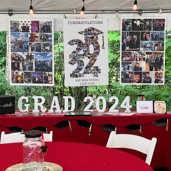 Graduation Photo Collage TEMPLATE Set, Class of 2026, Graduation Party ...