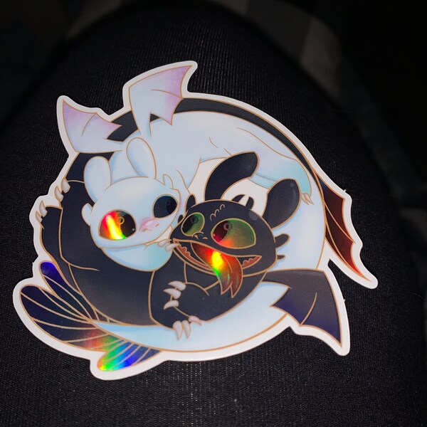 Yin and Yang Hard Enamel Pin, HTTYD, Nightfurry and Lightfurry, Gold ...