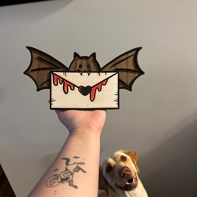 Im Batty for You Wooden Messenger Bat Decor Can Also Be Engraved on the ...