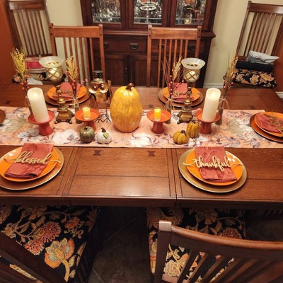 Table Word Place Setting, Thanksgiving Decor, Formal Dining Room, Fall ...