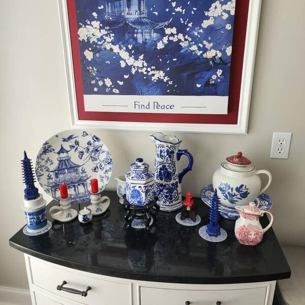 Pink Foo Dog Chinoiserie Lamp Finials Asian Decorative Lighting ...