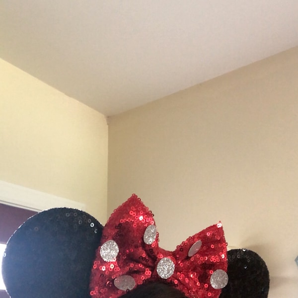Red Polka Dot Minnie Ears, Minnie Mouse Ears, Polka Dot Minnie Ears ...
