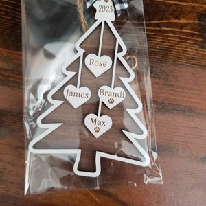 Personalized Family Christmas Tree Ornament 2024, With Family Member ...