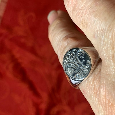 Monogrammed Tube Ring With Personalized Initials in Sterling Silver ...