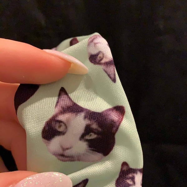 Personalized Cat Faces Scrunchie Hair Tie, Funny Cat Faces Scrunchy ...