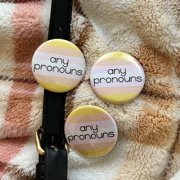 Customizable Pronoun Button | LGBTQ Transgender Nonbinary Pride - Etsy
