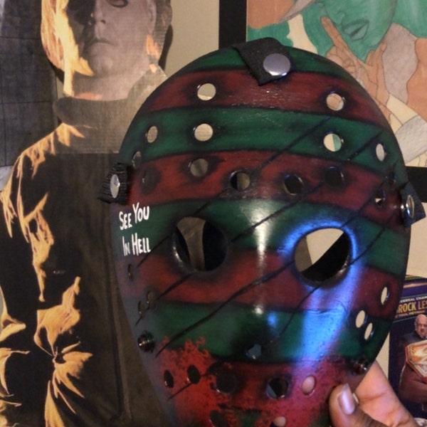Custom Freddy Vs Jason Mask Hand Painted - Etsy