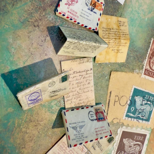 Vintage Authentic Mail and Letters 1/12 Dollhouse Miniature Printable ...