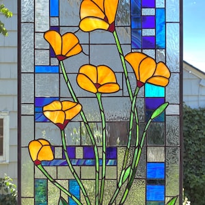 Stained Glass Window Panelred and Clear Textured Transom6.5 X 18.5 - Etsy