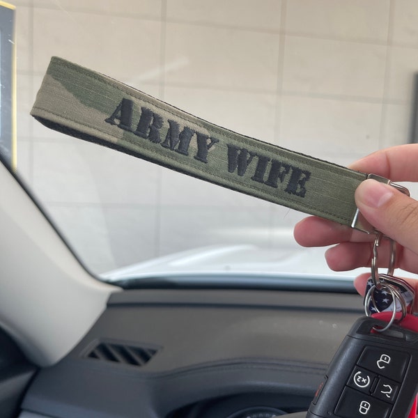 Military Wristlet, Initial Keychain Army, Navy, Air Force, Marine Name ...