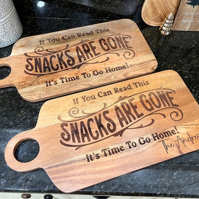 Funny Charcuterie Board Saying Svg, Sarcastic Kitchen SVG, Cutting Board Svg, Snacks Are Gone ...