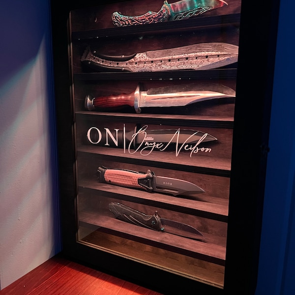 Knife Display Case, Pocket Knive Display Case, Pocket Knife Display Shelf, Display Case With Led ...