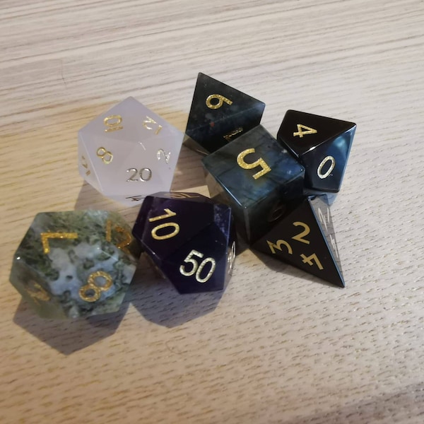 Blind Gemstone Dice Set: Black Cherry Octopus Wood Box - Etsy