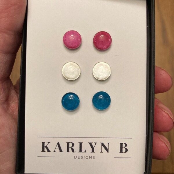 Stud Earring Set - Build Your Own Custom Set - Colorful Resin Earrings ...