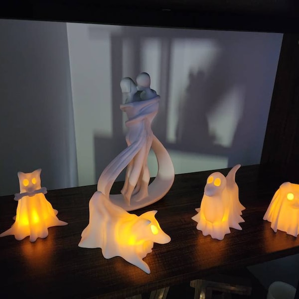 Ghost Dogs With LED Tea Lights - Halloween Home Decor - Gifts for Dog ...