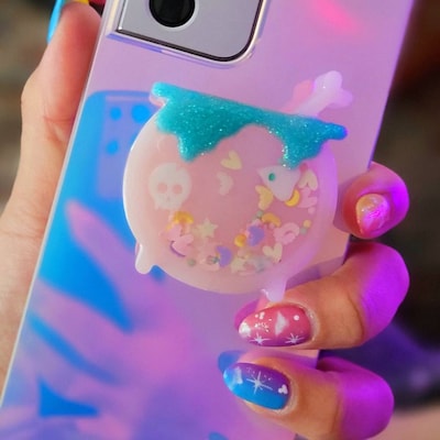 Witch Cauldron Shaker Popsocket™, Glow in the Dark Halloween Shaker ...