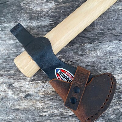 Handmade Leather Sheath for Cold Steel Trail Hawk Tomahawk Axe Hatchet ...
