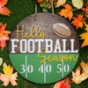 Hello Football Season Sign, Digital Download, Round Door Hanger Svg ...