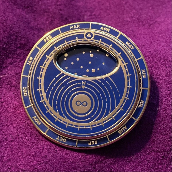 Blue Mini Planisphere Spinning Enamel Pin - Etsy