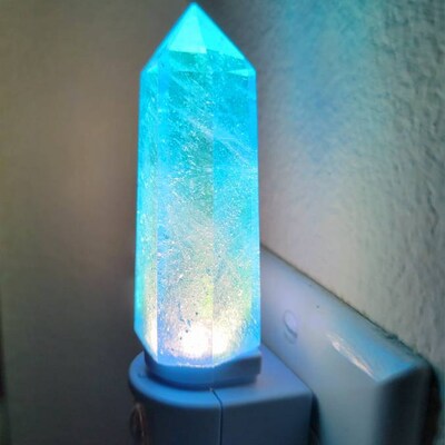 Titanium Quartz Rainbow Aura Crystal LED Gemstone Sensor Night - Etsy