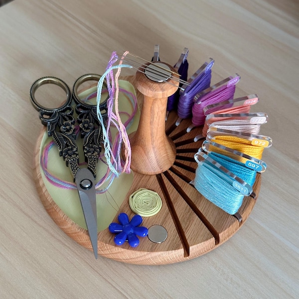 Wooden Embroidery Organiser, Cross Stitch Kit, Embroidery Storage, Thread Holder, Embroidery ...