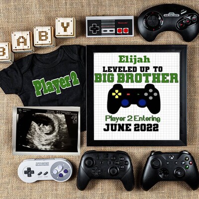 Digital Funny Pregnancy Announcement Video Game Gamer Dad Mom Player ...