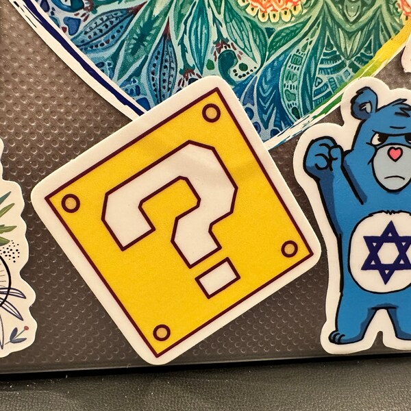 Super Mario Lucky Block Video Game Classic Kid Nerd Sticker | Laptop ...