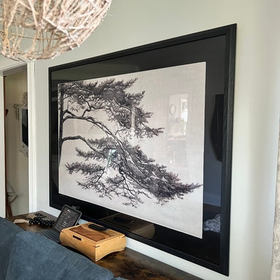 Pine Tree Branch Print, Vintage Tree Drawing Enhanced, Printable Tree ...