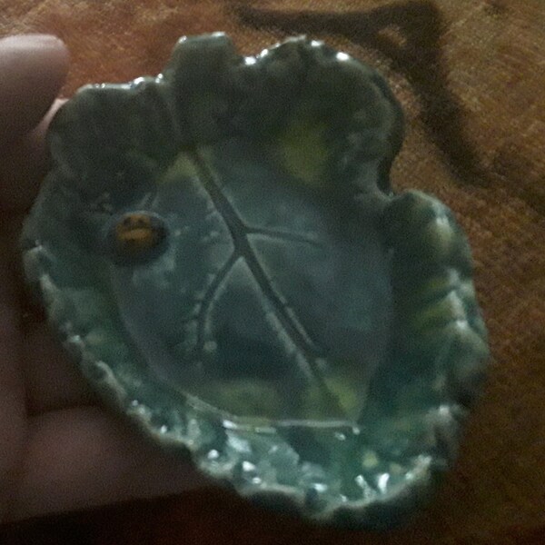 Tiny Sweet Heart Shaped Forget-me-not Leaf With Ladybug Real Leaf Used ...