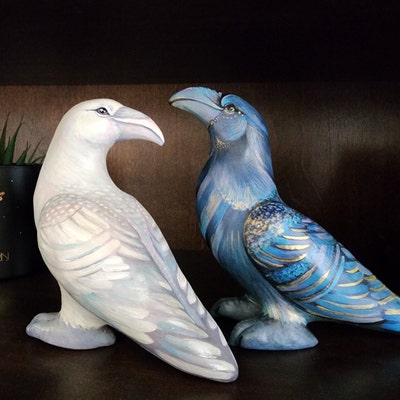 White Owl Griffin Figurine Snowy Gryphon Sculpture TO ORDER Tiny Clay ...