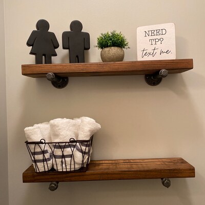 Pipe Hangers for Industrial Floating Shelves, Iron Shelf Brackets ...