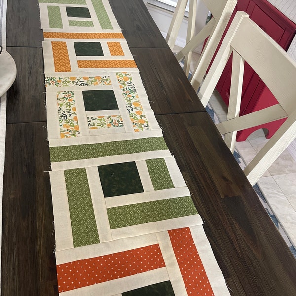 Log Cottage Runner DIGITAL PDF Quilt Pattern: Jelly Roll, Yardage or ...