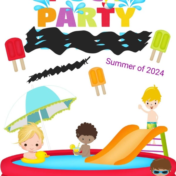 POOL PARTY (kit #2) Clipart, 29 Png Clipart Files, Instant Download Kid ...