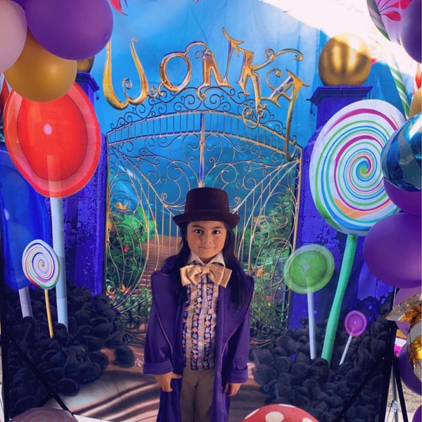 Willy Wonka Backdrop, Chocolate Factory Photo Booth, Birthday Party ...