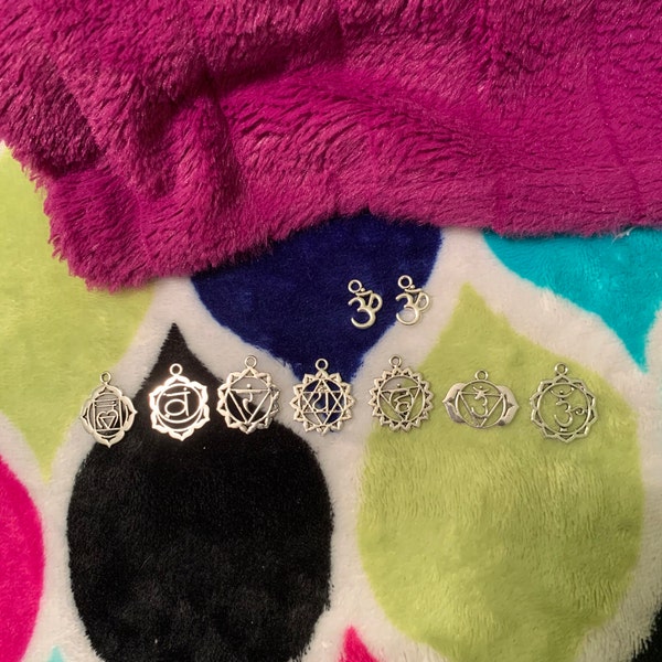 7 Chakra Charm Set Chakra Symbol Charms Energy Wheel Charm Set Rustic ...